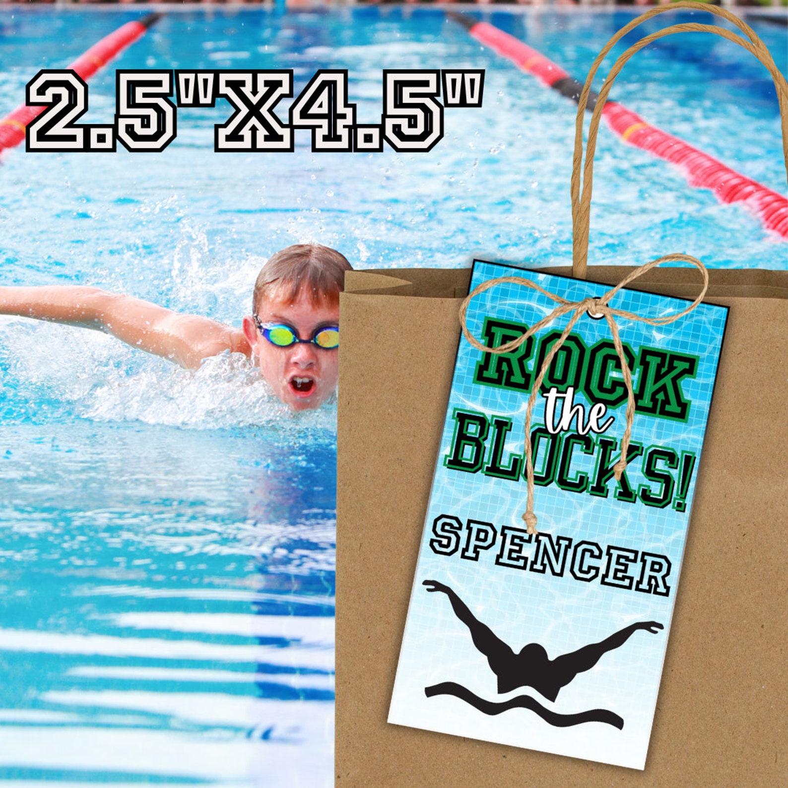 Swim Team Treat Tags, Swim Snack Tags, Swim Team Goodie Bag Tags, Swim ...