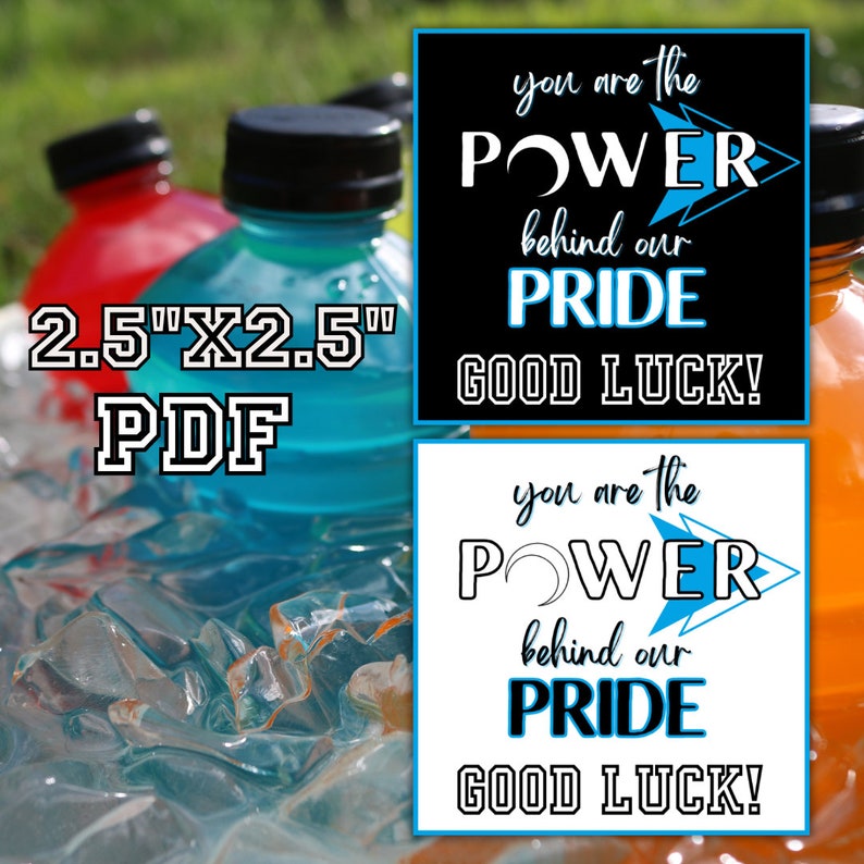 You Are the Power Behind Our Pride- Powerade Team Treat Tags-sports ...