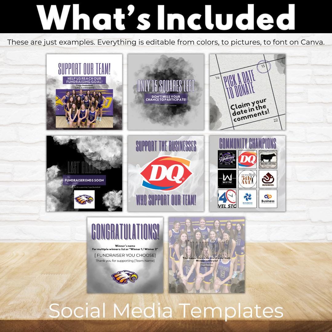 Sports Fundraiser Kit | Editable Canva Templates | Team Fundraising ...
