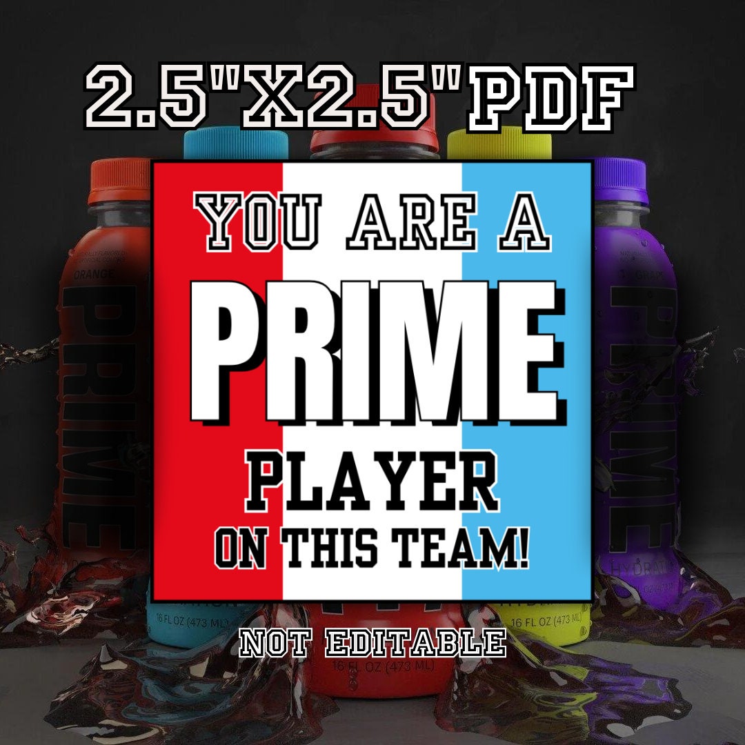 You Are a PRIME Player-prime Team Treat Tags-sports Drink Tag- Coach ...