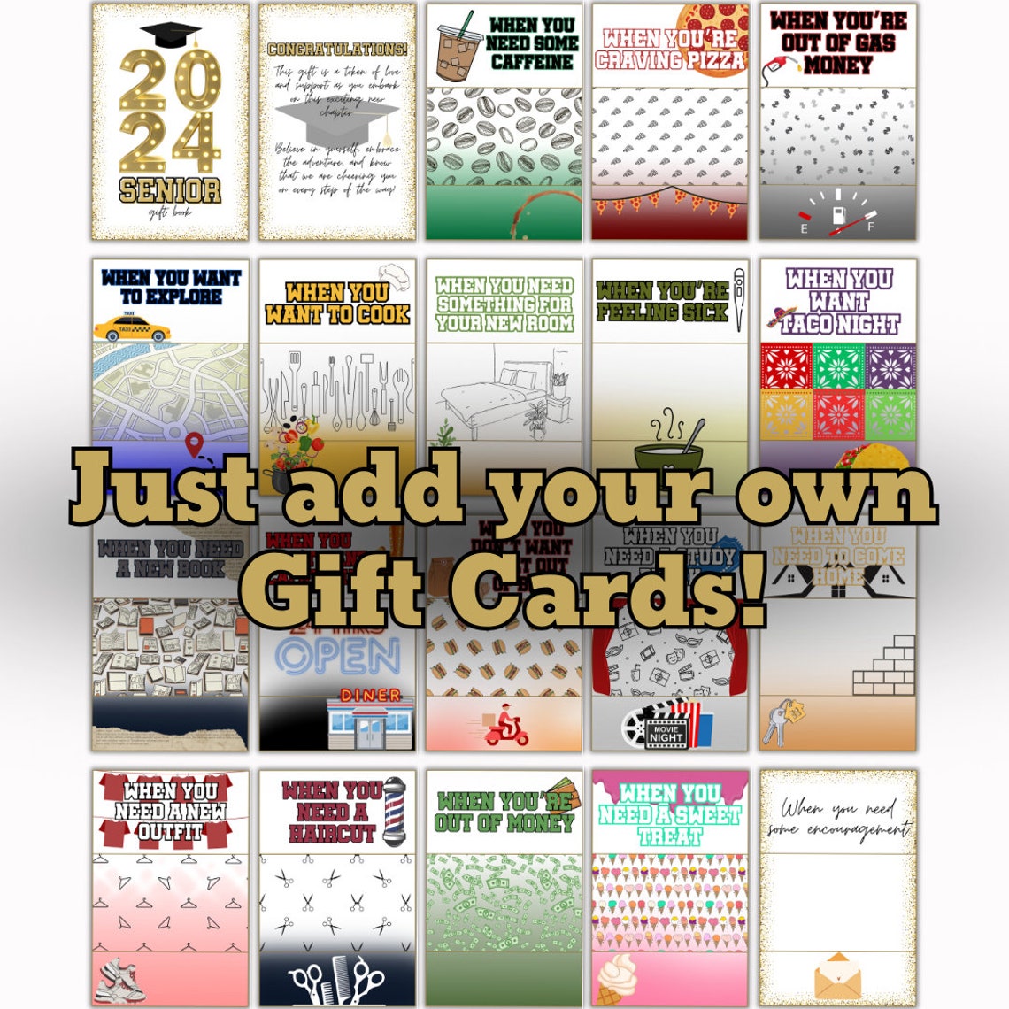 Printable College Gift Card Book, College Care Package, College Gift ...