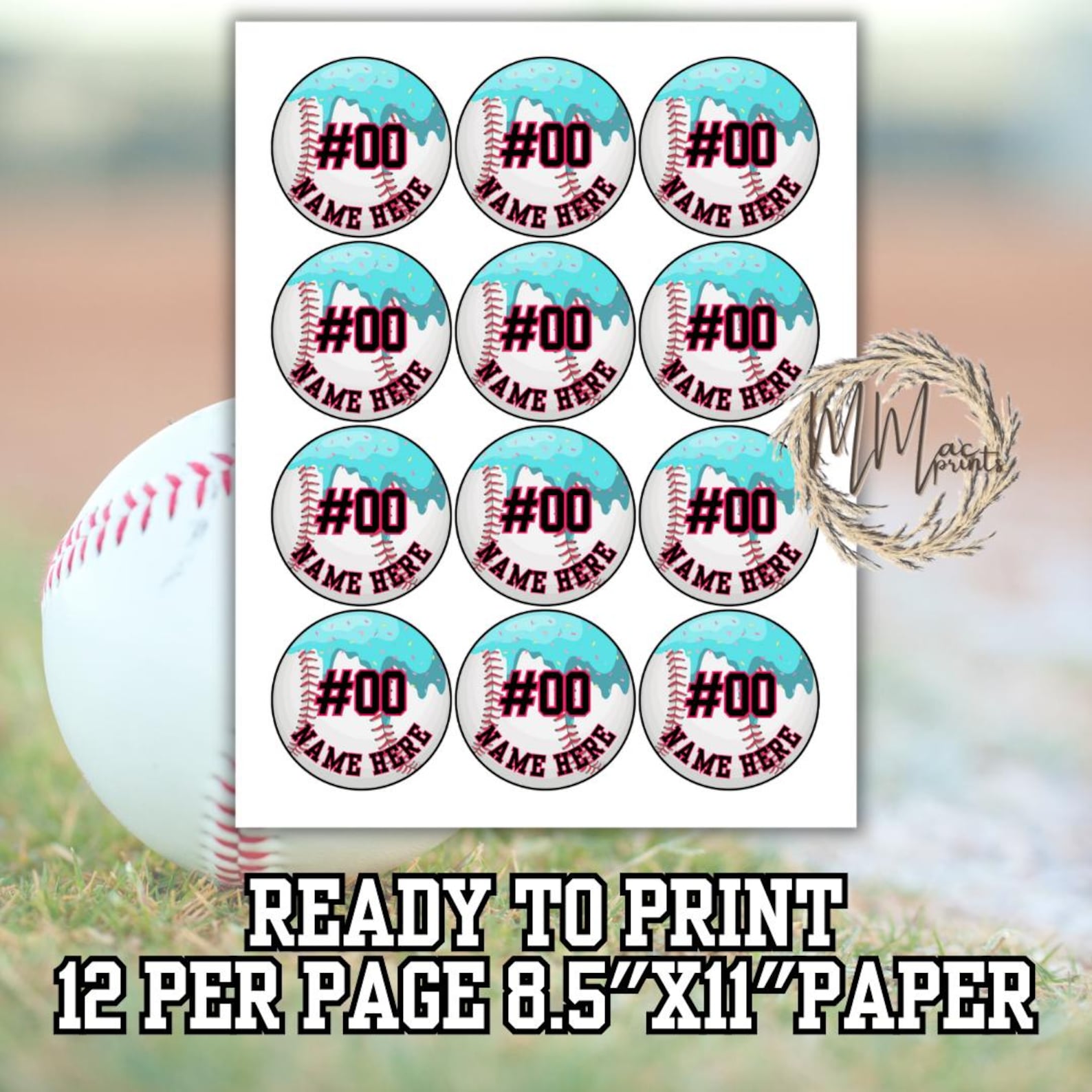 Baseball DRIP Boys Team, Custom Printable, Instant Download, Name Tags ...