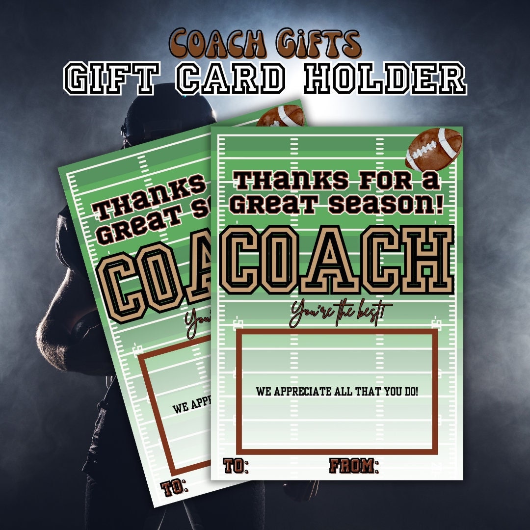 Football Coach Appreciation Gift Card Holder, Thanks for a Great Season ...