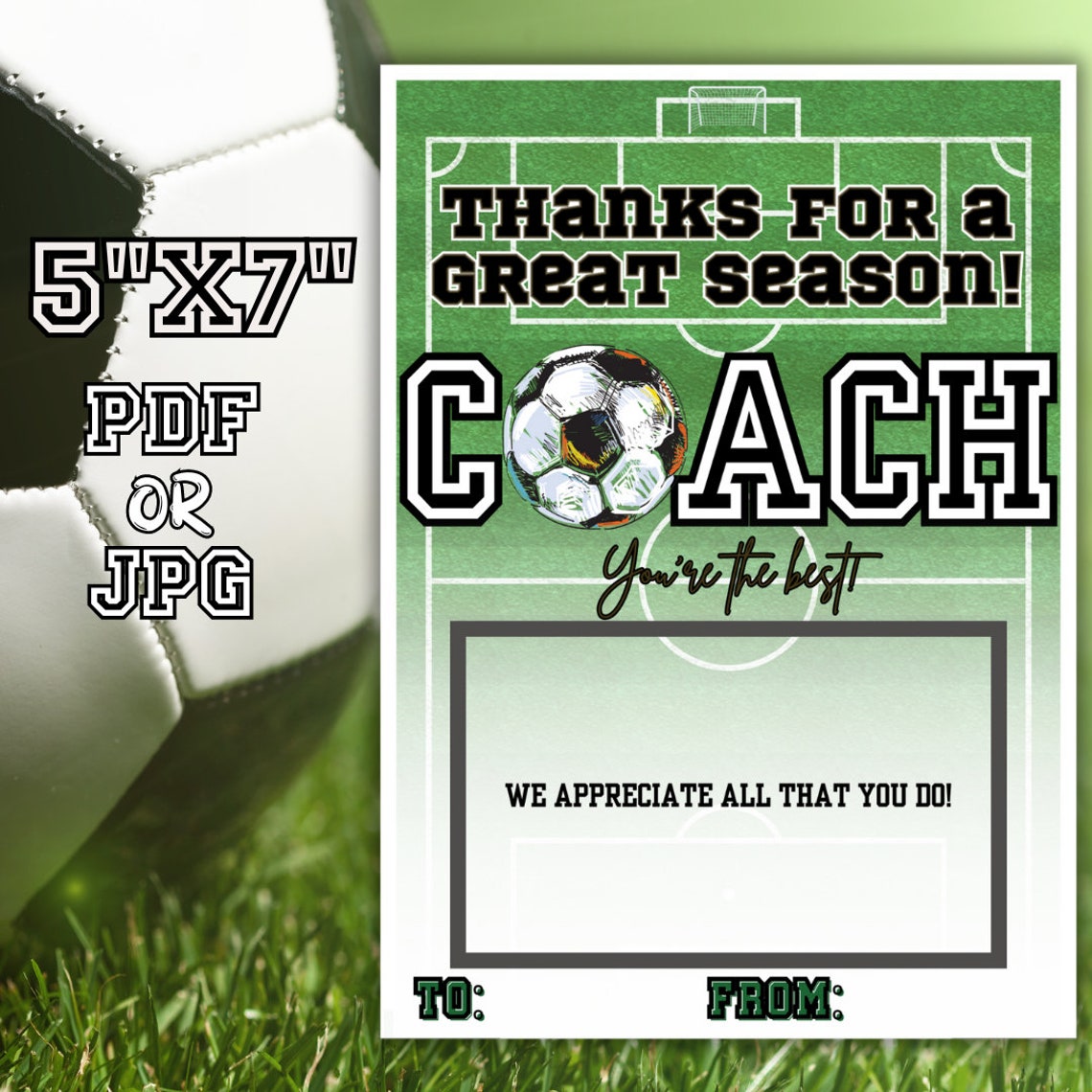 Soccer Coach Appreciation Gift Card Holder, Thanks for a Great Season ...