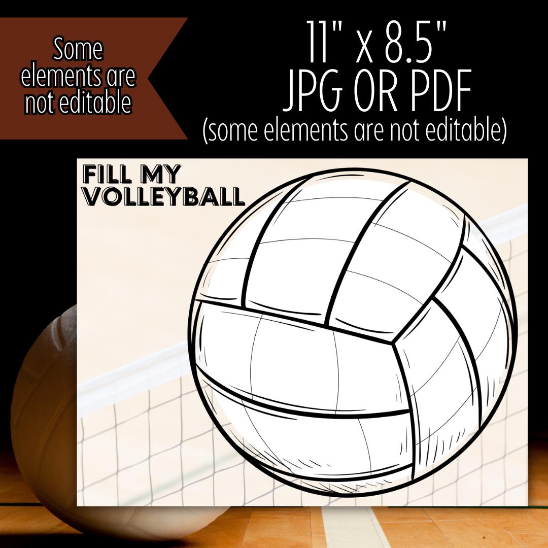 Editable Fill the Volleyball Fundraiser Template | Clear the Board ...