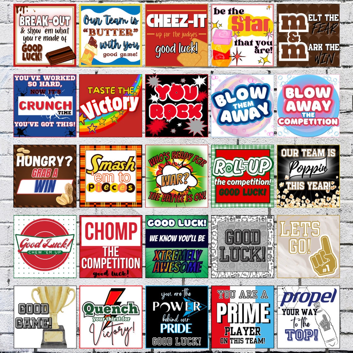 Sports Good Luck Tags Bundle, 25 Files Included of Competition Treat ...
