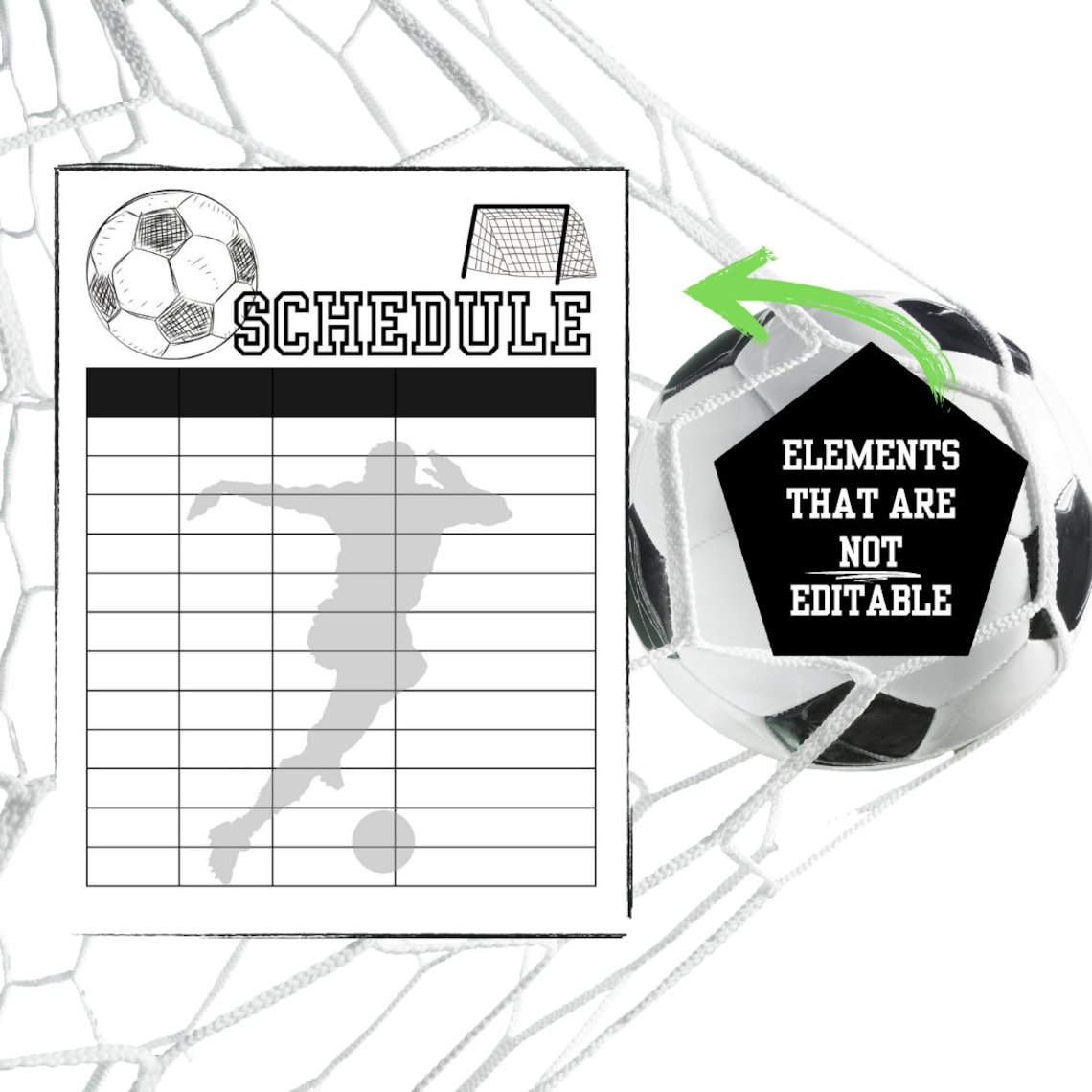 Editable Soccer Snack Sign up Sheet, Game Day Schedule Canva Template ...