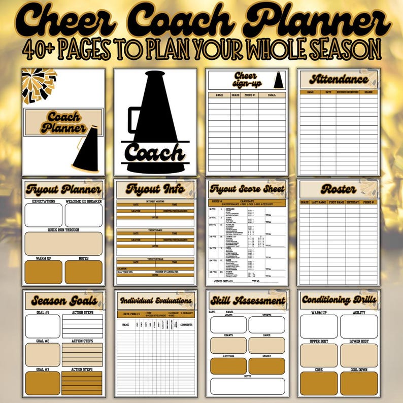 Cheer Coach Planner, Printable Cheer Planner, Cheer Season Planner ...