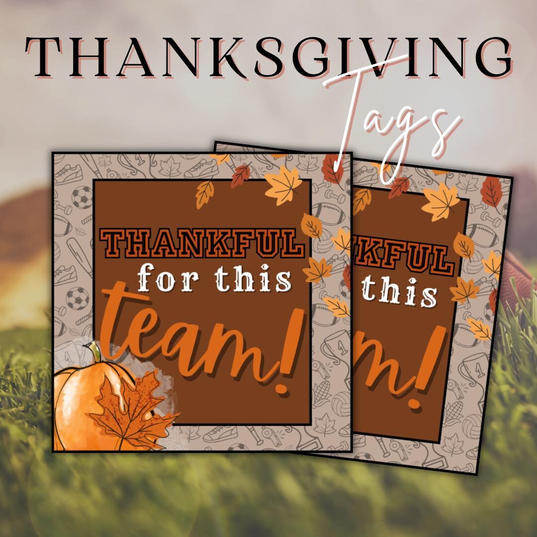 Printable Thanksgiving Team Tags | Thankful for This Team | Instant ...