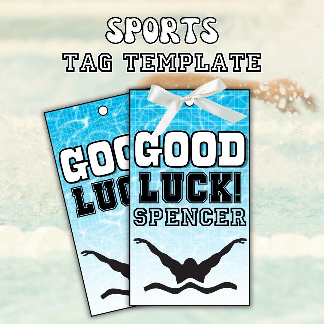 Swim Team Treat Tags, Swim Snack Tags, Swim Team Goodie Bag Tags, Swim ...