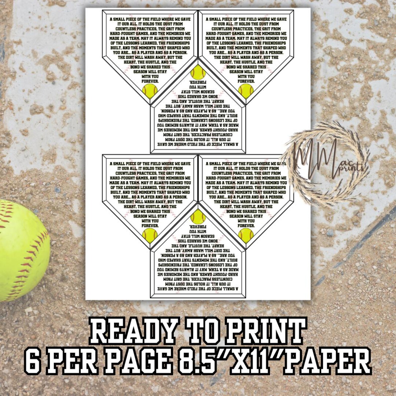Jar of Dirt SOFTBALL Girls Team Printable Instant Download Digital Art ...