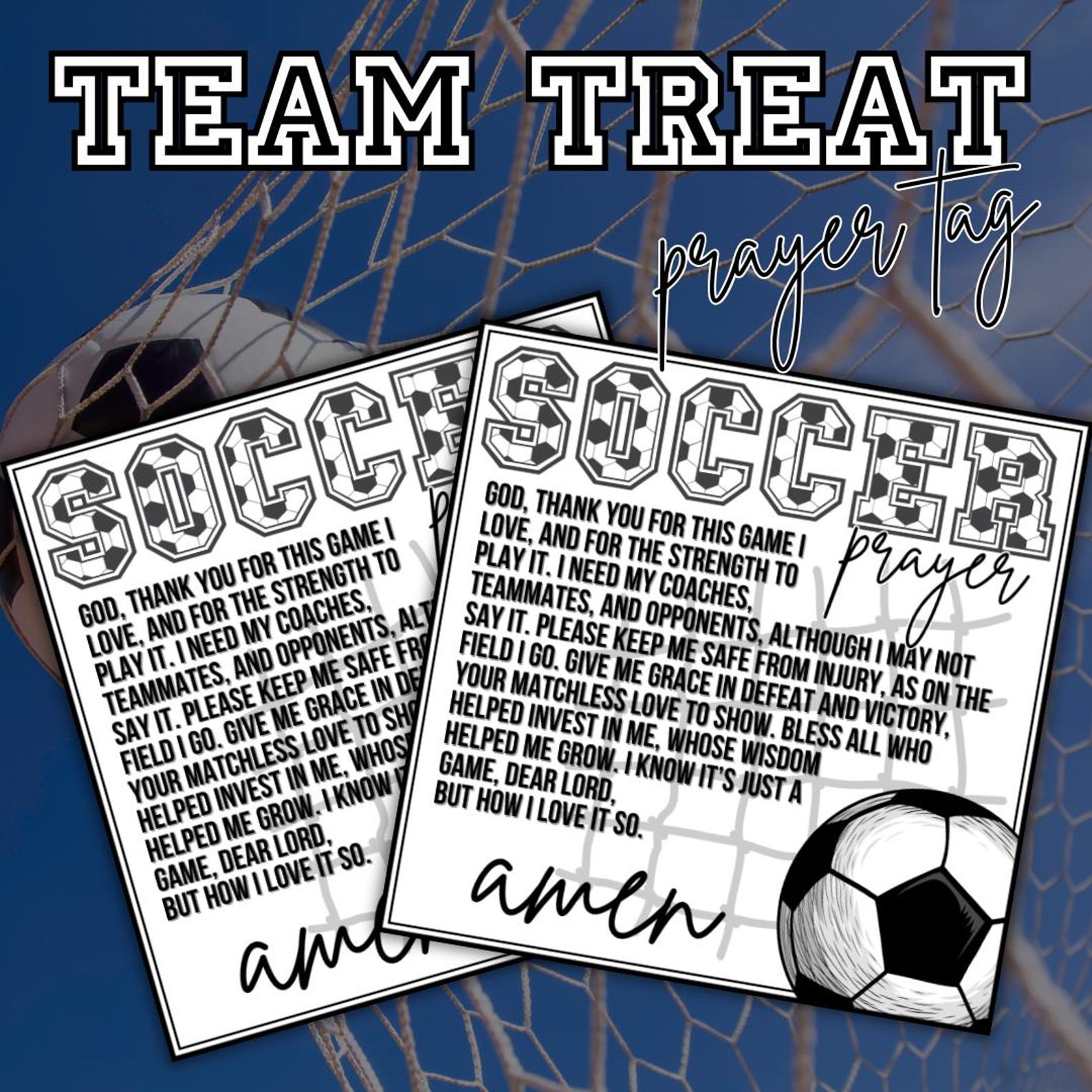 Soccer Treat Tags, Prayer Tags, Soccer Prayer, Game Day Prayer Tag ...