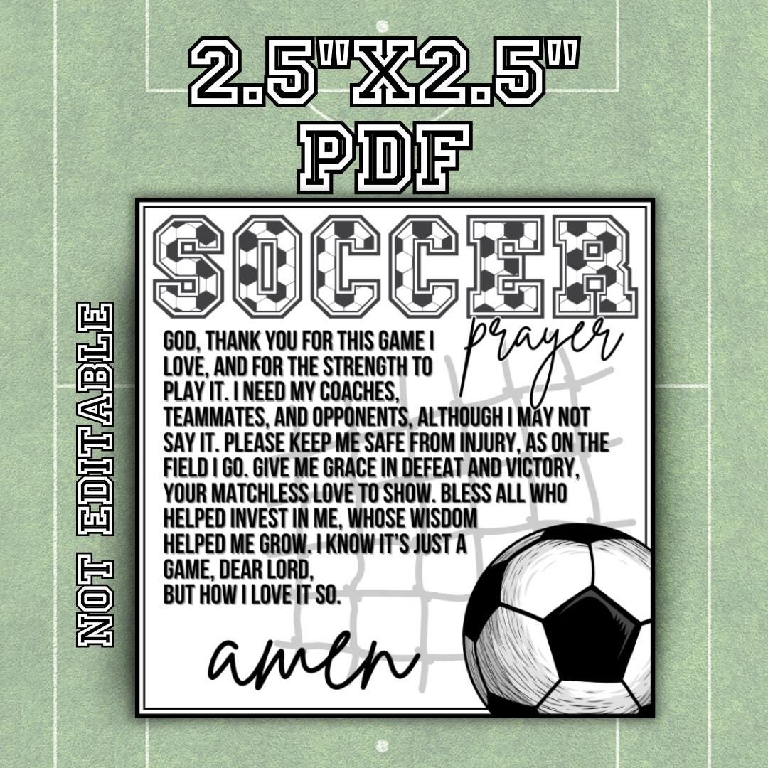 Soccer Treat Tags, Prayer Tags, Soccer Prayer, Game Day Prayer Tag ...