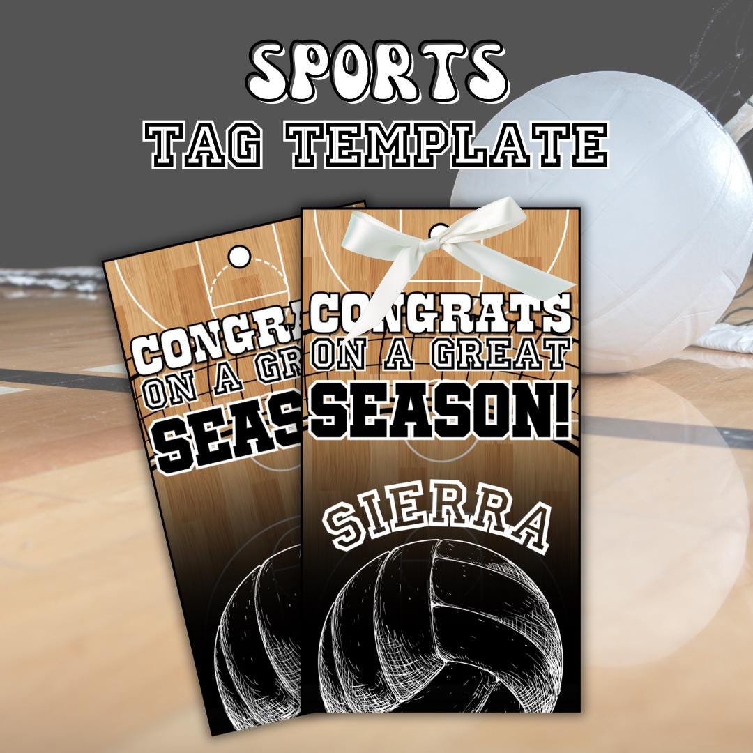 Volleyball Treat Tags, Volleyball Snack Tags, Volleyball Goodie Bag ...