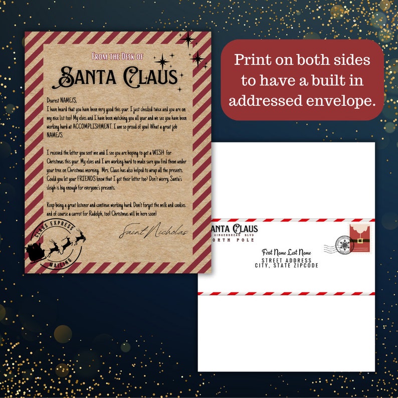 EDITABLE Letter From Santa Official Greeting Letter From Santa Letter ...