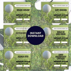 Editable Golf Award Certificates, Award Ceremony Certificates, End of ...