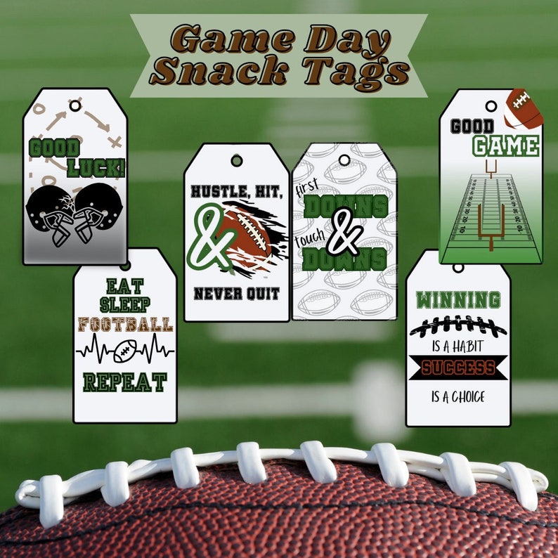Football Treat Tags, Football Team Snacks Tags, Football Goodie Bag ...