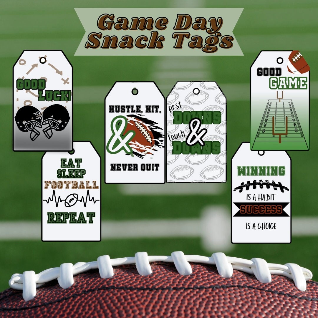 Football Treat Tags, Football Team Snacks Tags, Football Goodie Bag ...