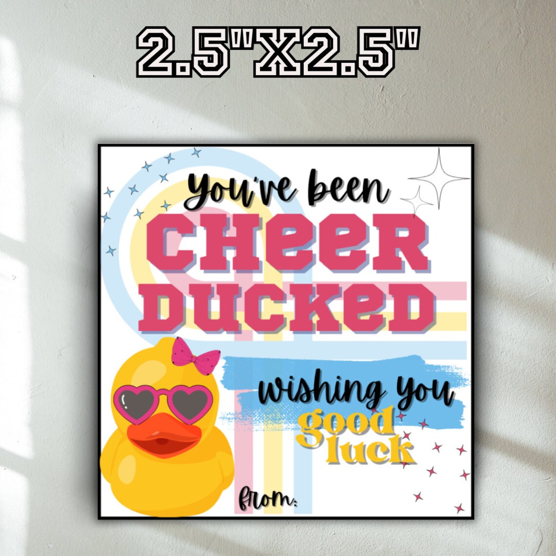 Editable You've Been Cheer Ducked Tag, Cheerleader Good Luck Treat Tag ...