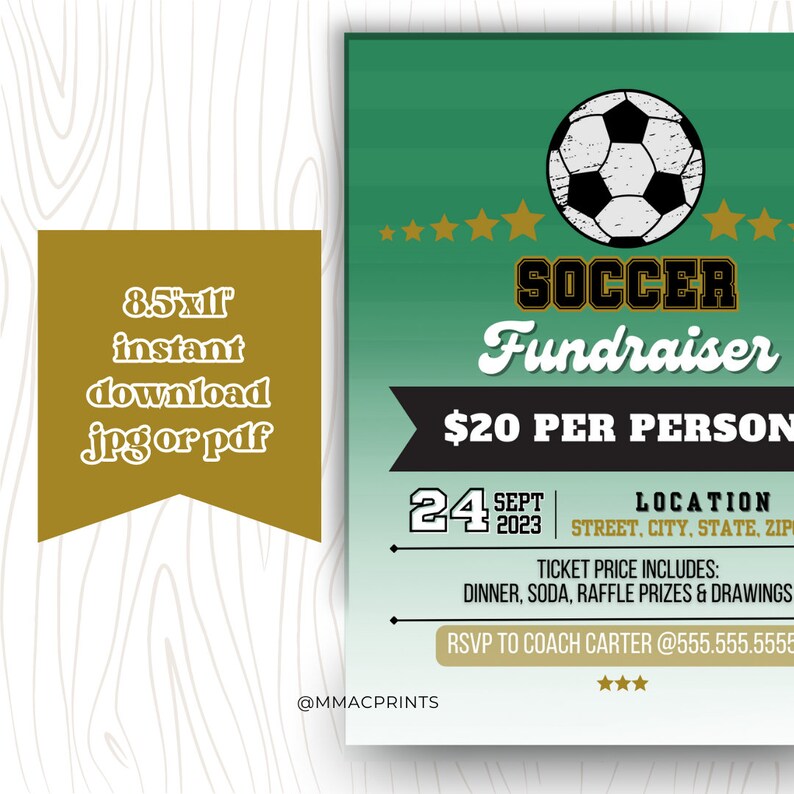 Custom Soccer Fundraiser Flyer, Printable Flyer, Canva Template, School ...