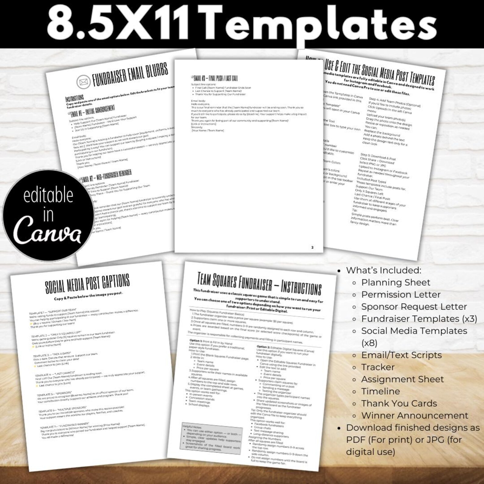 Sports Fundraiser Kit | Editable Canva Templates | Team Fundraising ...