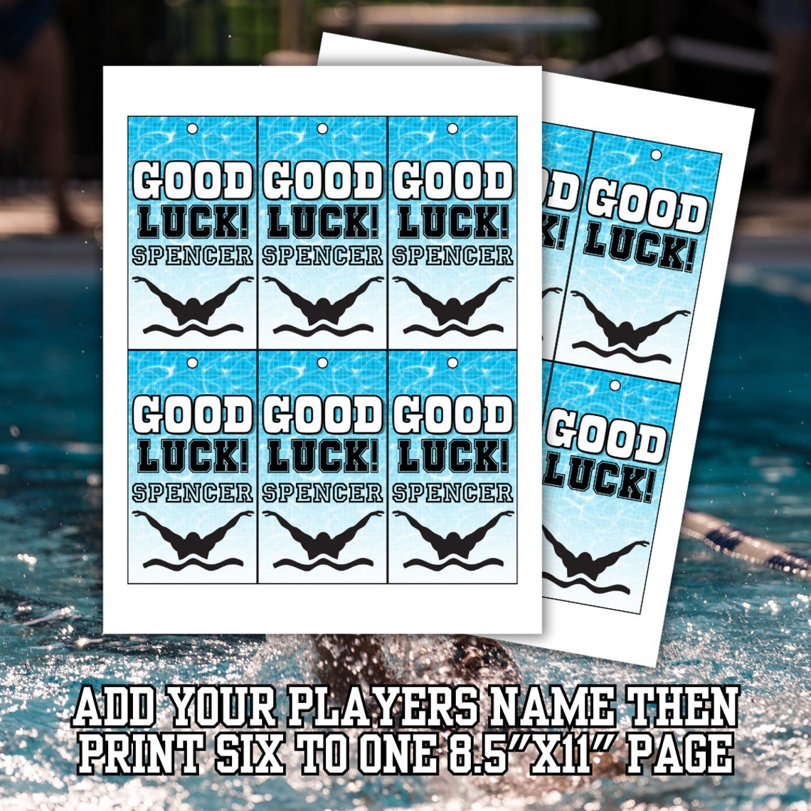Swim Team Treat Tags, Swim Snack Tags, Swim Team Goodie Bag Tags, Swim ...