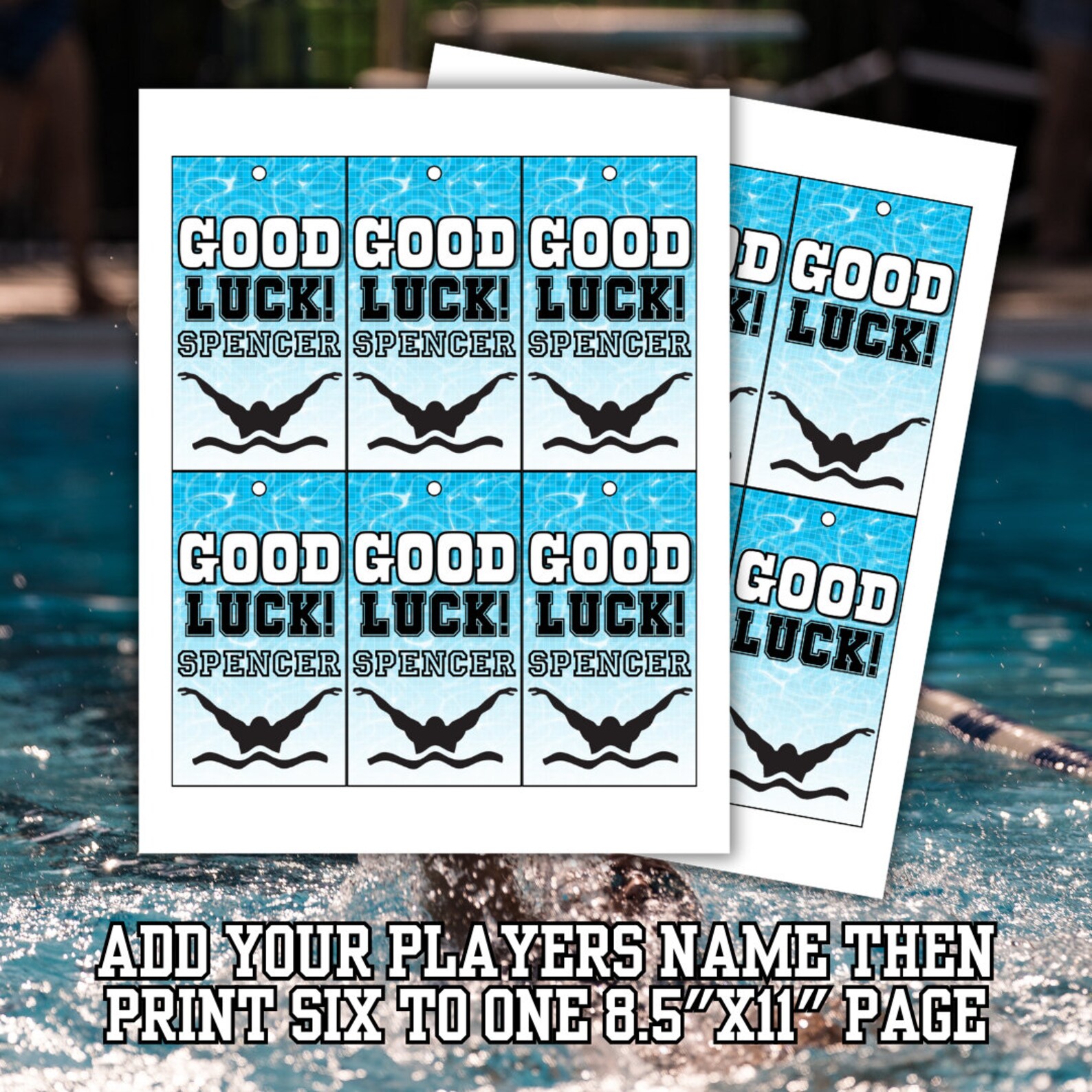 Swim Team Treat Tags, Swim Snack Tags, Swim Team Goodie Bag Tags, Swim ...