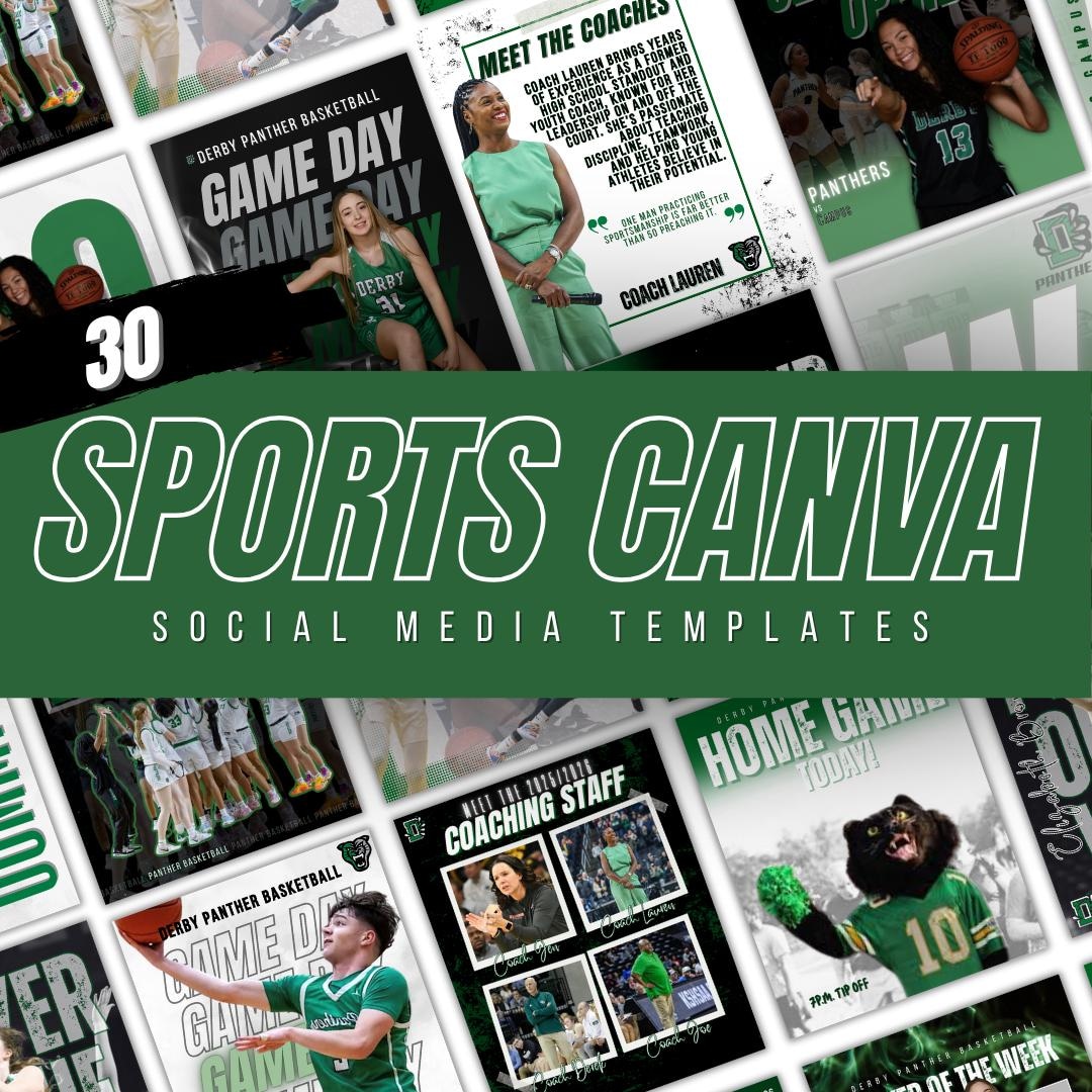 Sports Social Media Templates | 30 Editable Canva Templates | Athletic ...