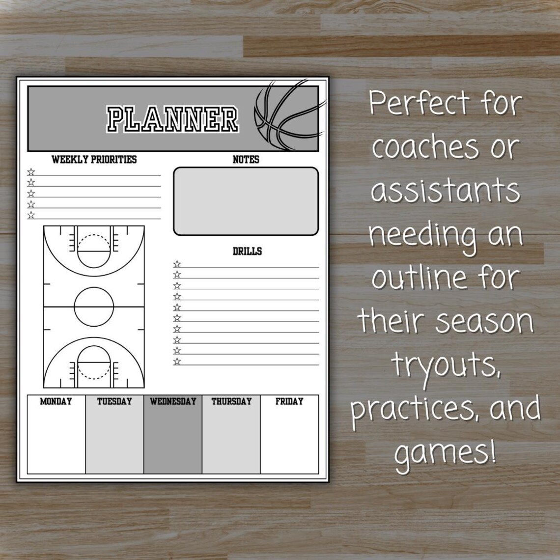 Basketball Planner, Coach Planner, Basketball Season Planner ...