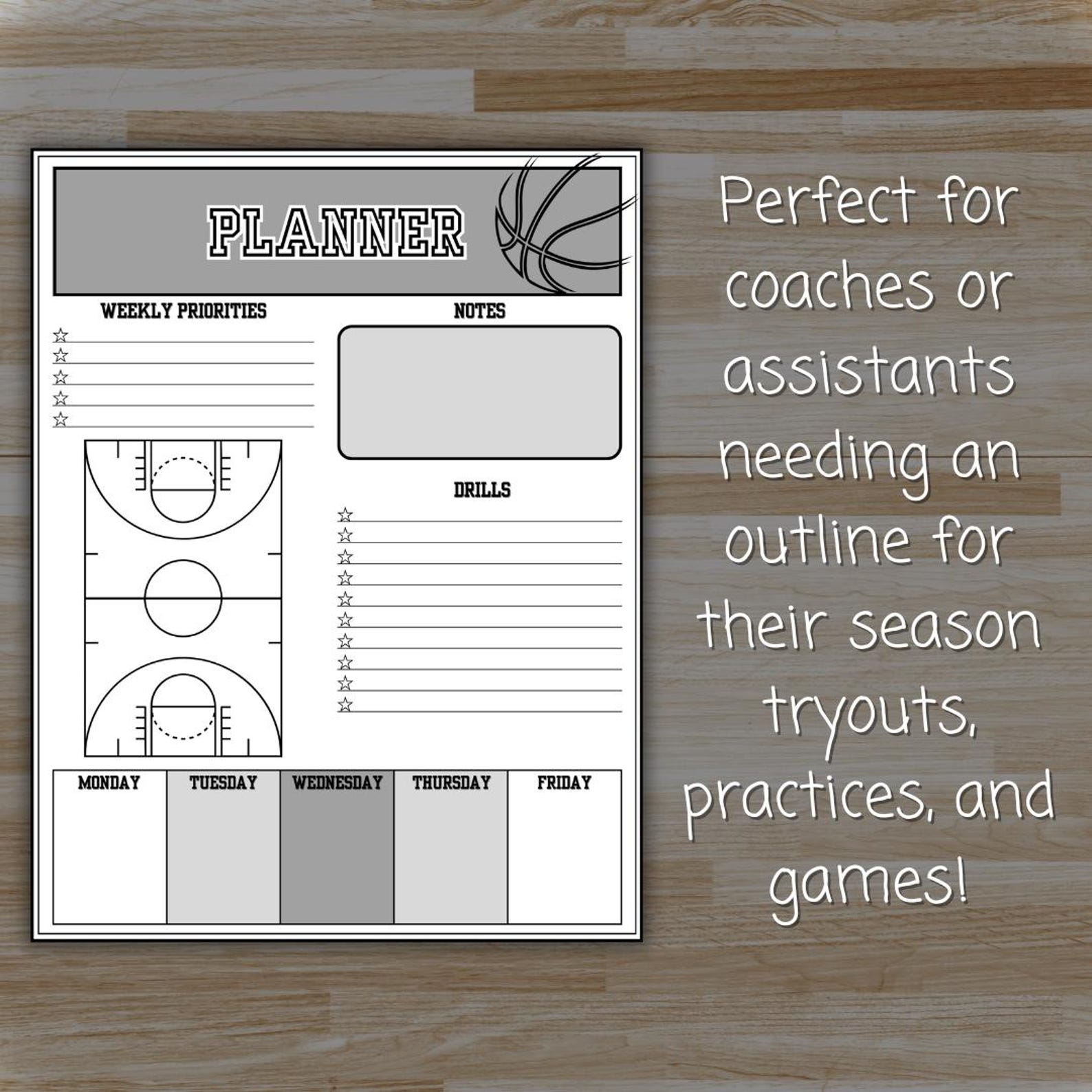 Basketball Planner, Coach Planner, Basketball Season Planner ...