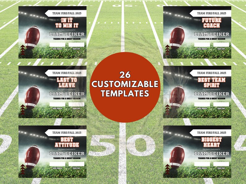 Editable Football Award Certificates, Award Ceremony Certificates, End ...