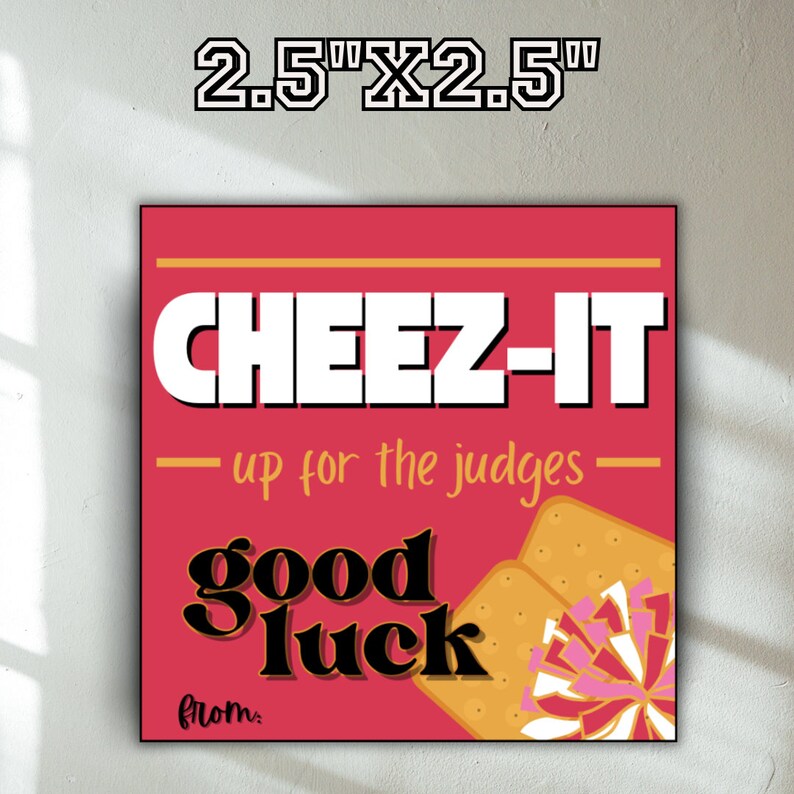 Cheer Treat Tag, Cheerleader Good Luck Treat Tag, Cheer Team Printable ...
