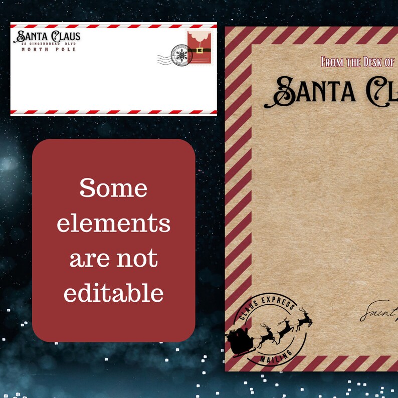 EDITABLE Letter From Santa Official Greeting Letter From Santa Letter ...