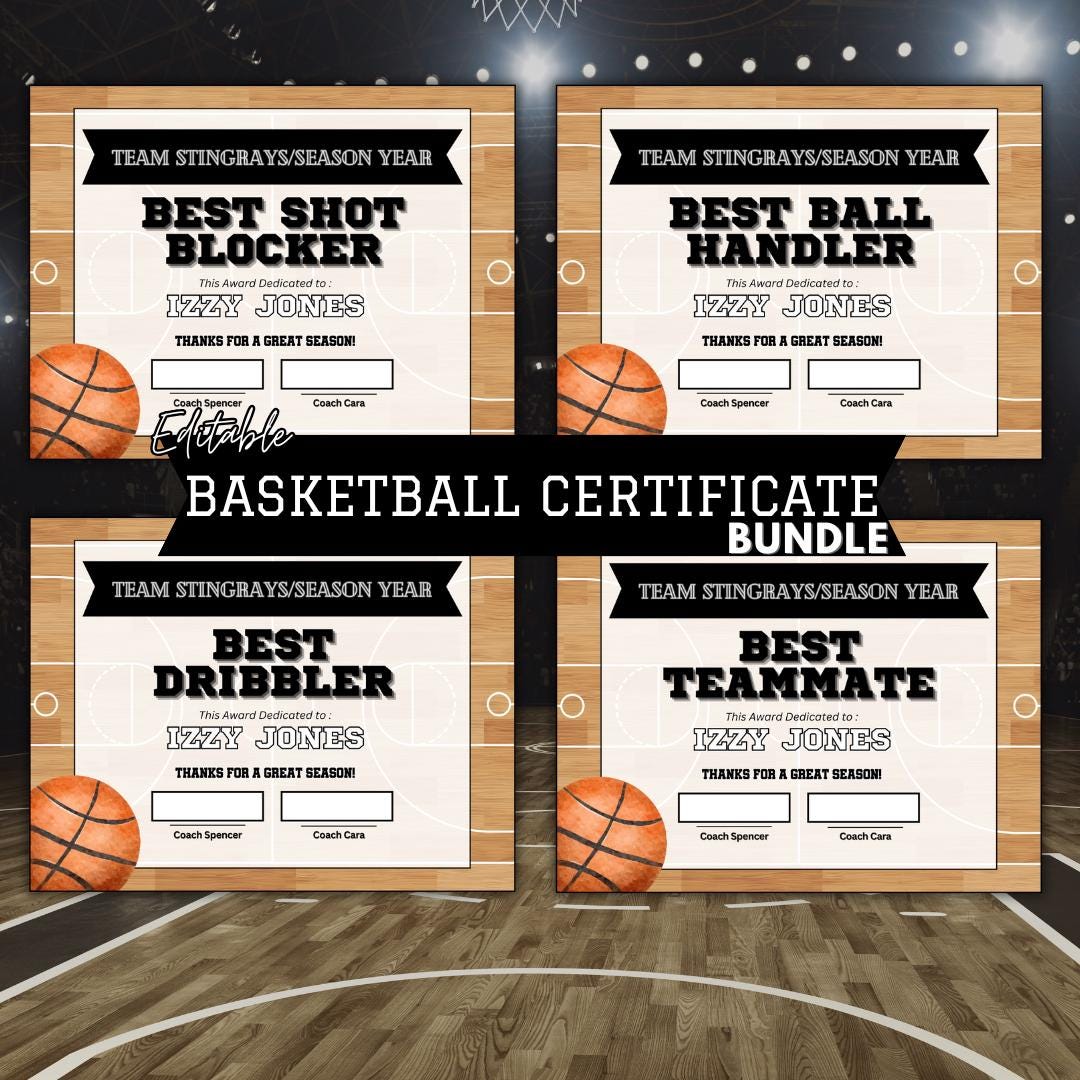 Customizable Basketball Awards, Team Recognition Basketball Award ...
