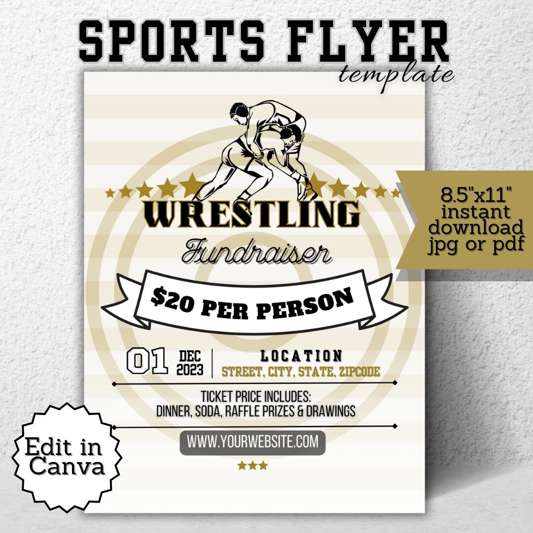 Wrestling Fundraiser, Winter Sports, Instant Download, Sports ...
