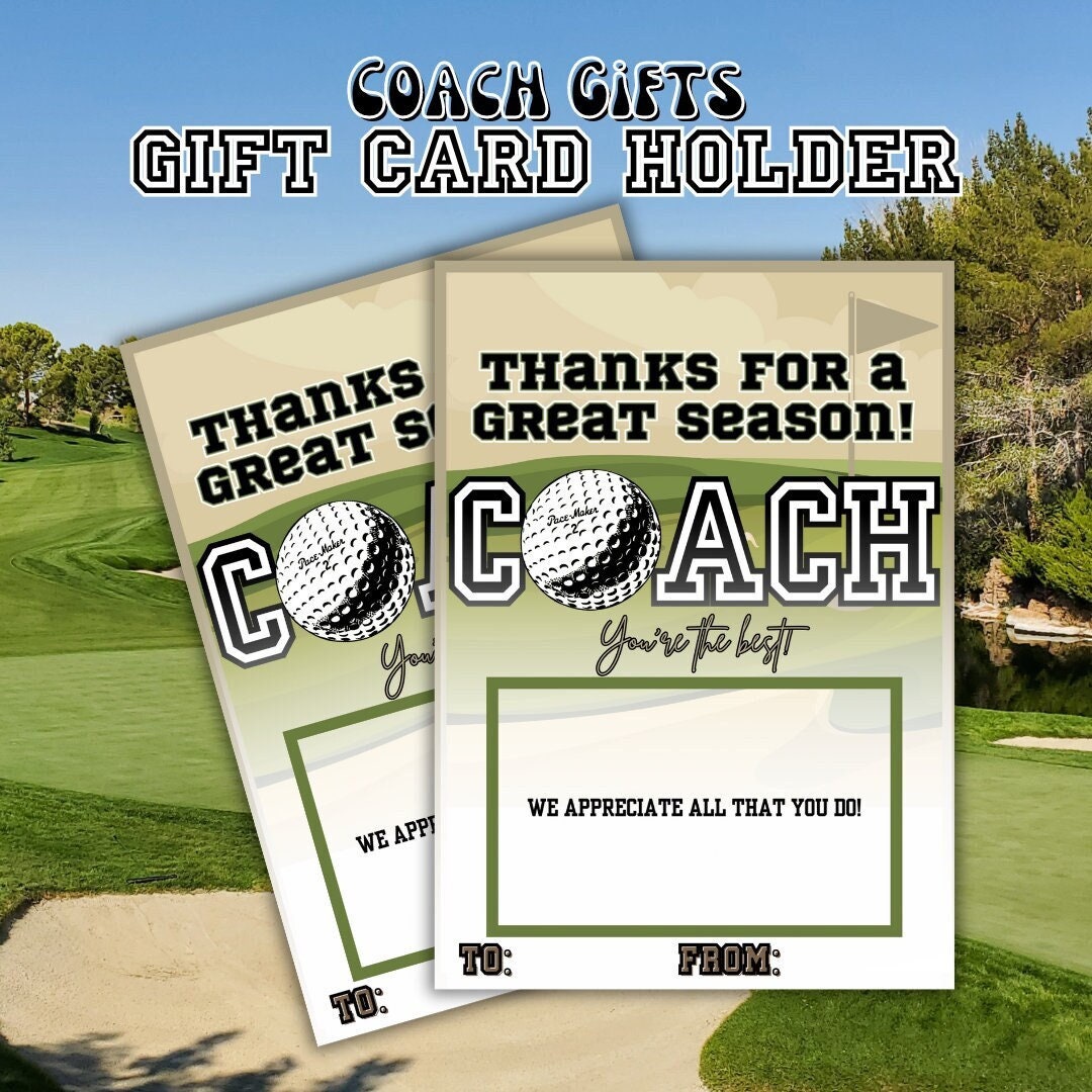 Golf Coach Appreciation Gift Card Holder, Thanks for a Great Season ...