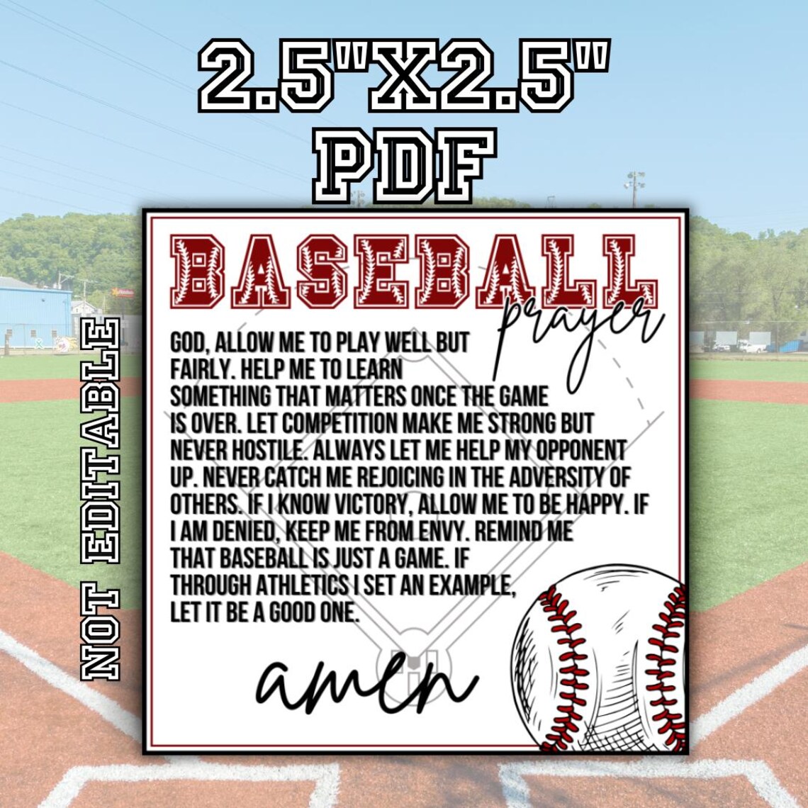 Baseball Treat Tags, Prayer Tags, Baseball Prayer, Game Day Prayer Tag ...