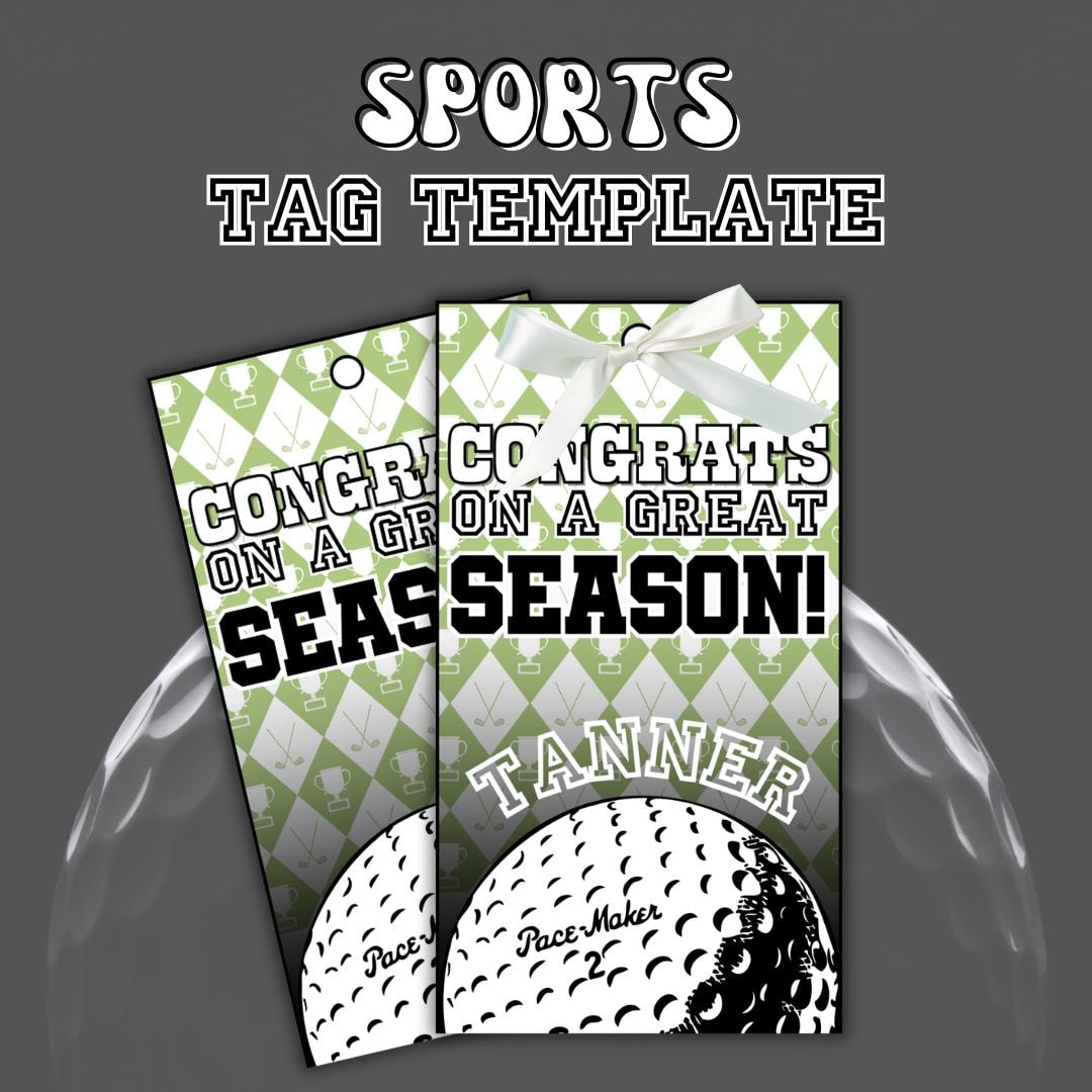 Golf Treat Tags, Golf Snack Tags, Golf Goodie Bag Tags, Golf Spirit Bag ...