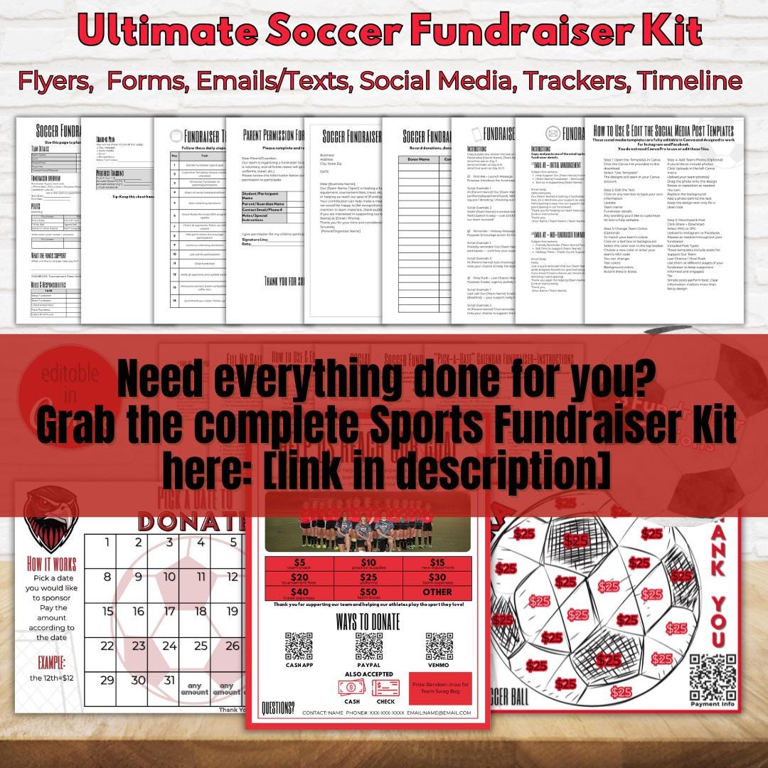 Editable Soccer Ball Fundraiser Template | Fill the Soccer Ball ...