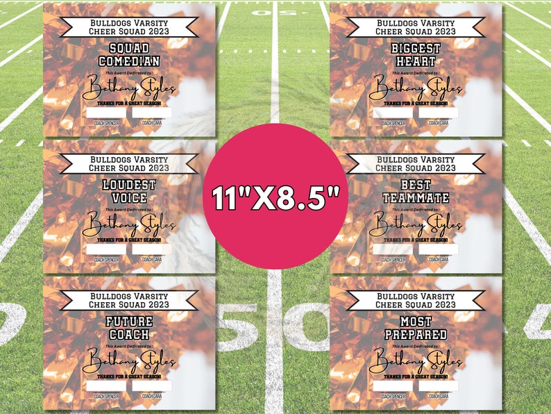 Editable Cheerleading Award Certificates, Award Ceremony Certificates ...
