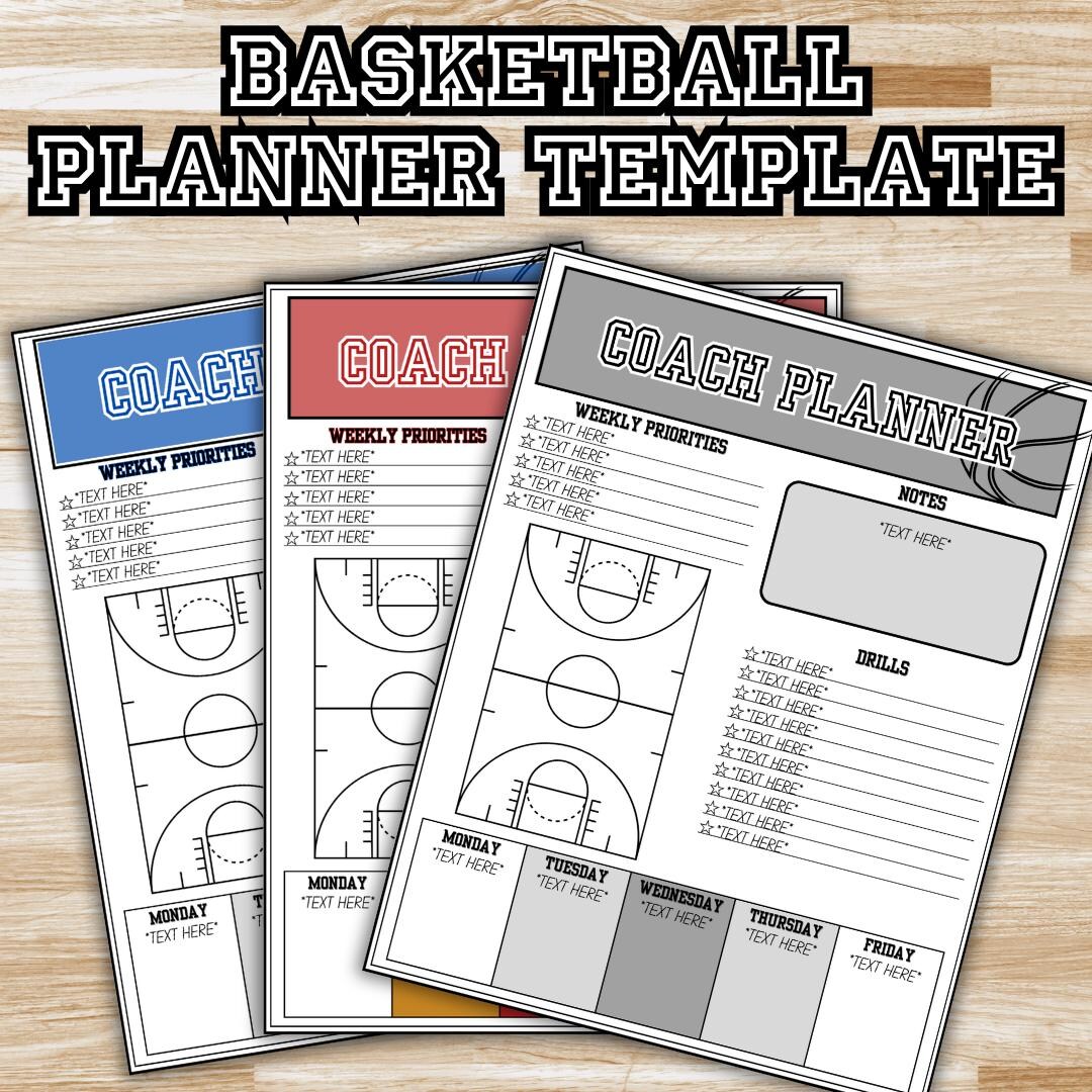 Basketball Planner Template, Coach Planner, Basketball Season ...
