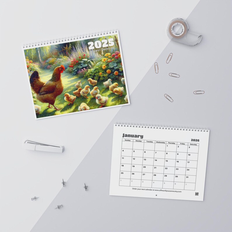 2026 Chicken Wall Calendar: Farmhouse Kitchen Decor - Etsy