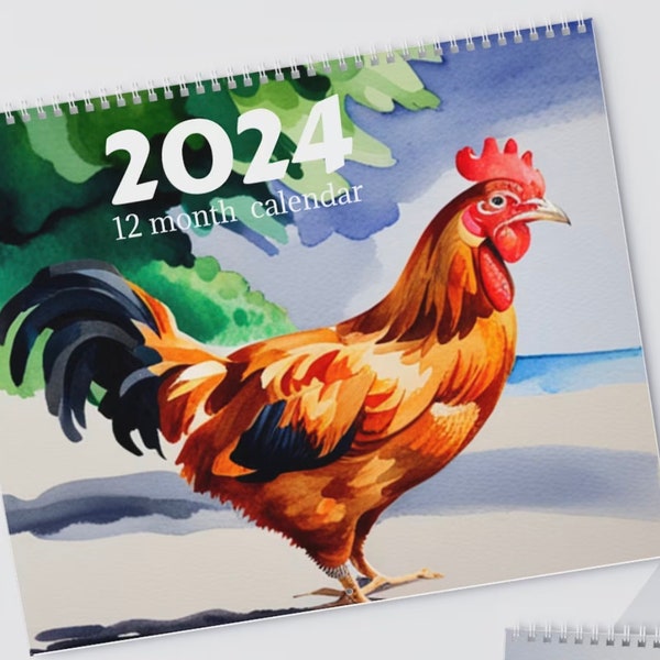 Chicken Wall Calendar 2024 - Etsy UK
