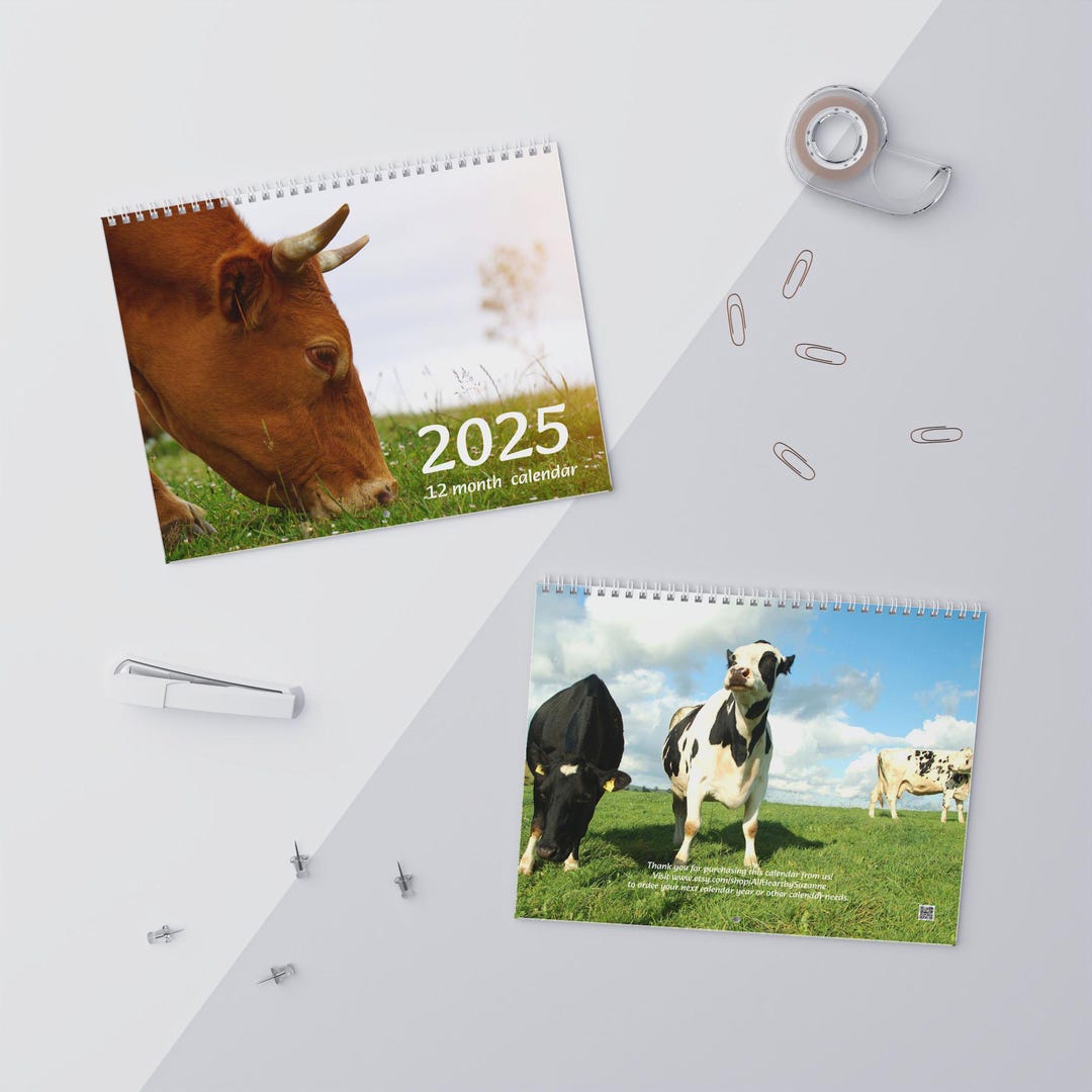 Cow Wall Calendar 2025: Farmhouse Kitchen Decor - Etsy