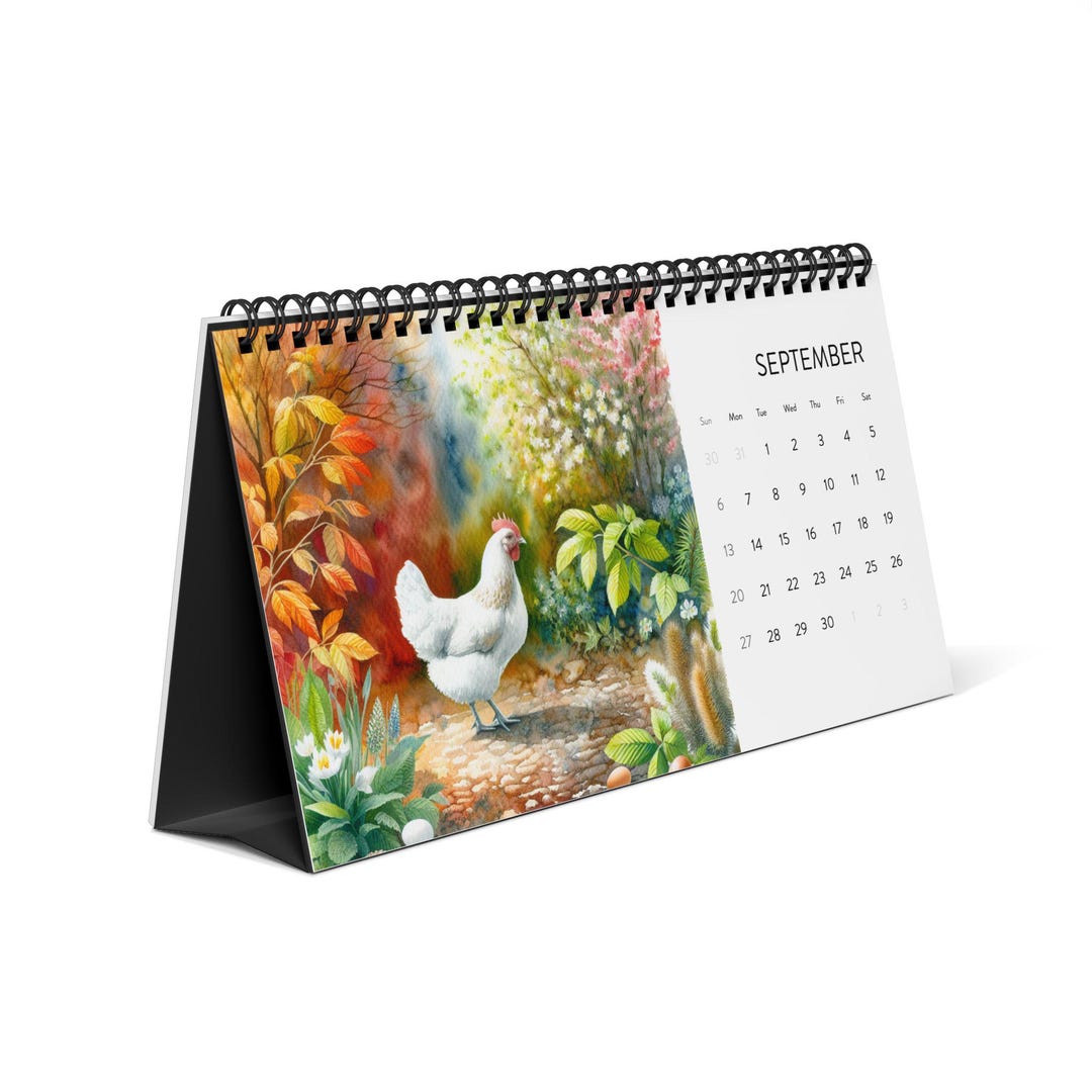 2026 Watercolor Chicken Farmhouse Flip Calendar: Desk Planner & Wall ...