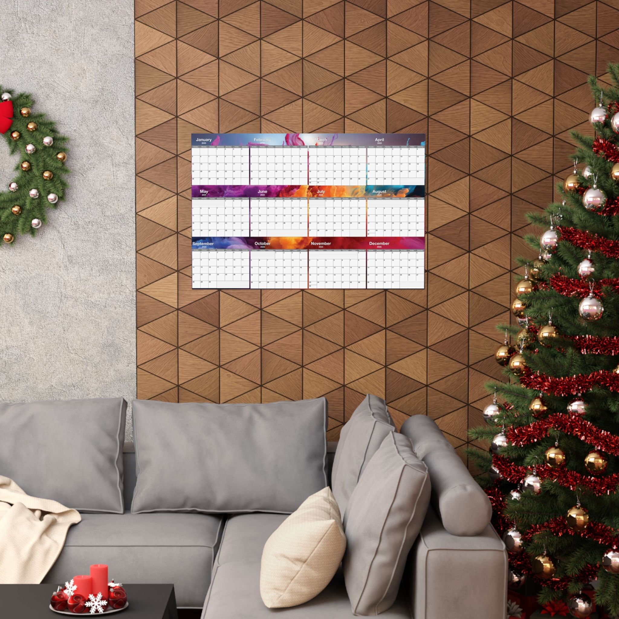 Yearly Wall Planner - Yearly Wall Planner - Giant Wall Calendar - 12 ...