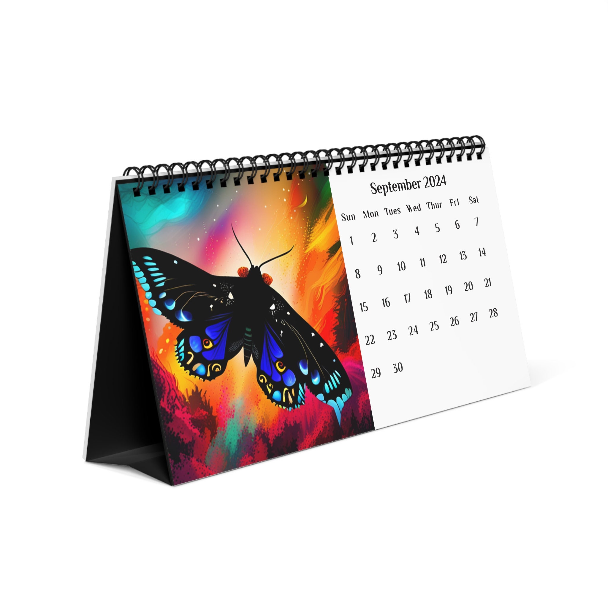 Butterfly Calendar, 2024- Flip Calendar - Desk Calendar - Fantasy Art ...