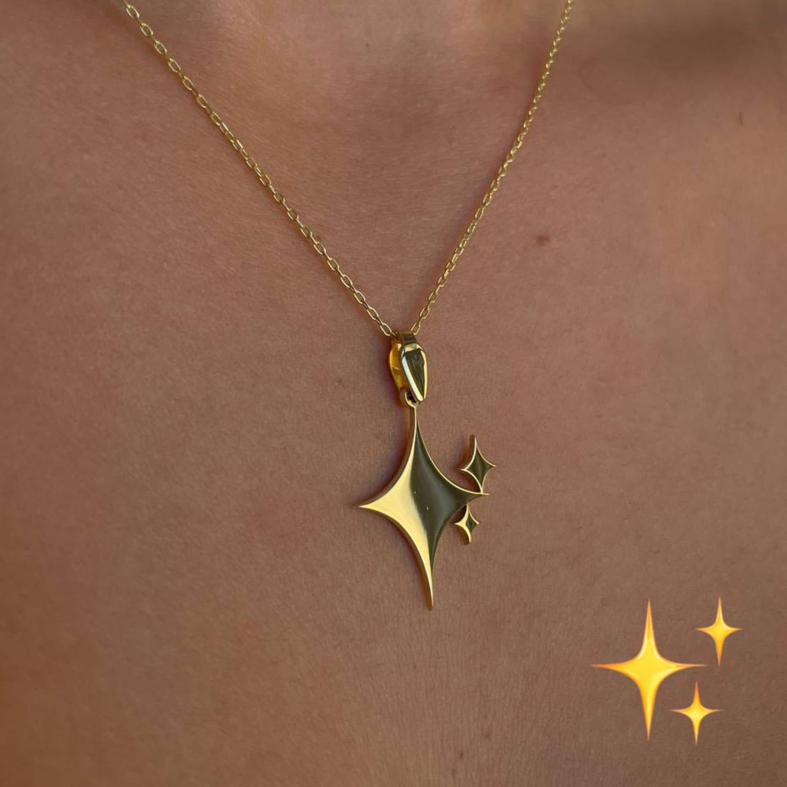 14K Solid GOLD Sparkle Emoji Necklaces, Special Christmas Gift , Custom ...