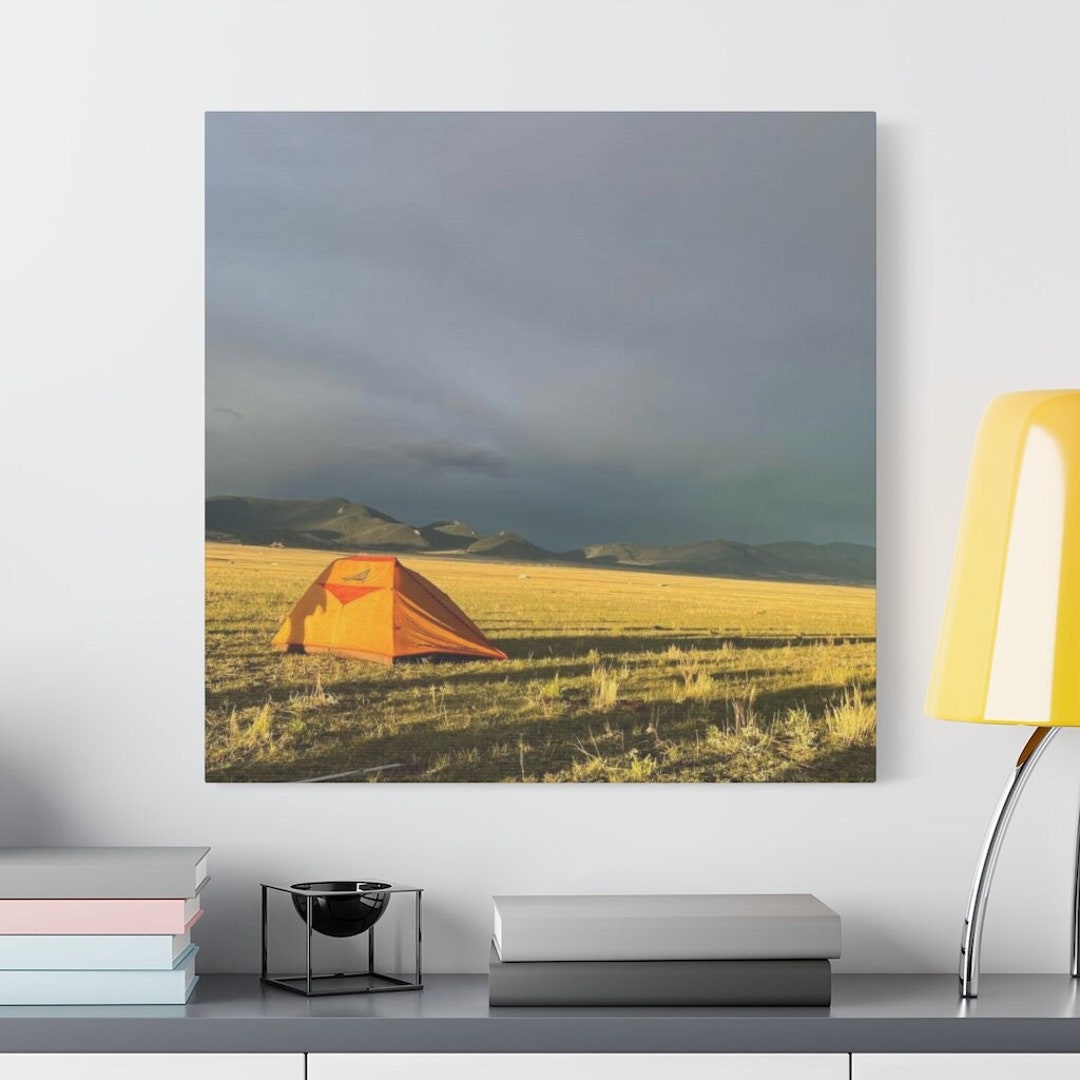 Camping Wall Art, Mountains Home Art, Camping Theme Landscape, Wall Art ...