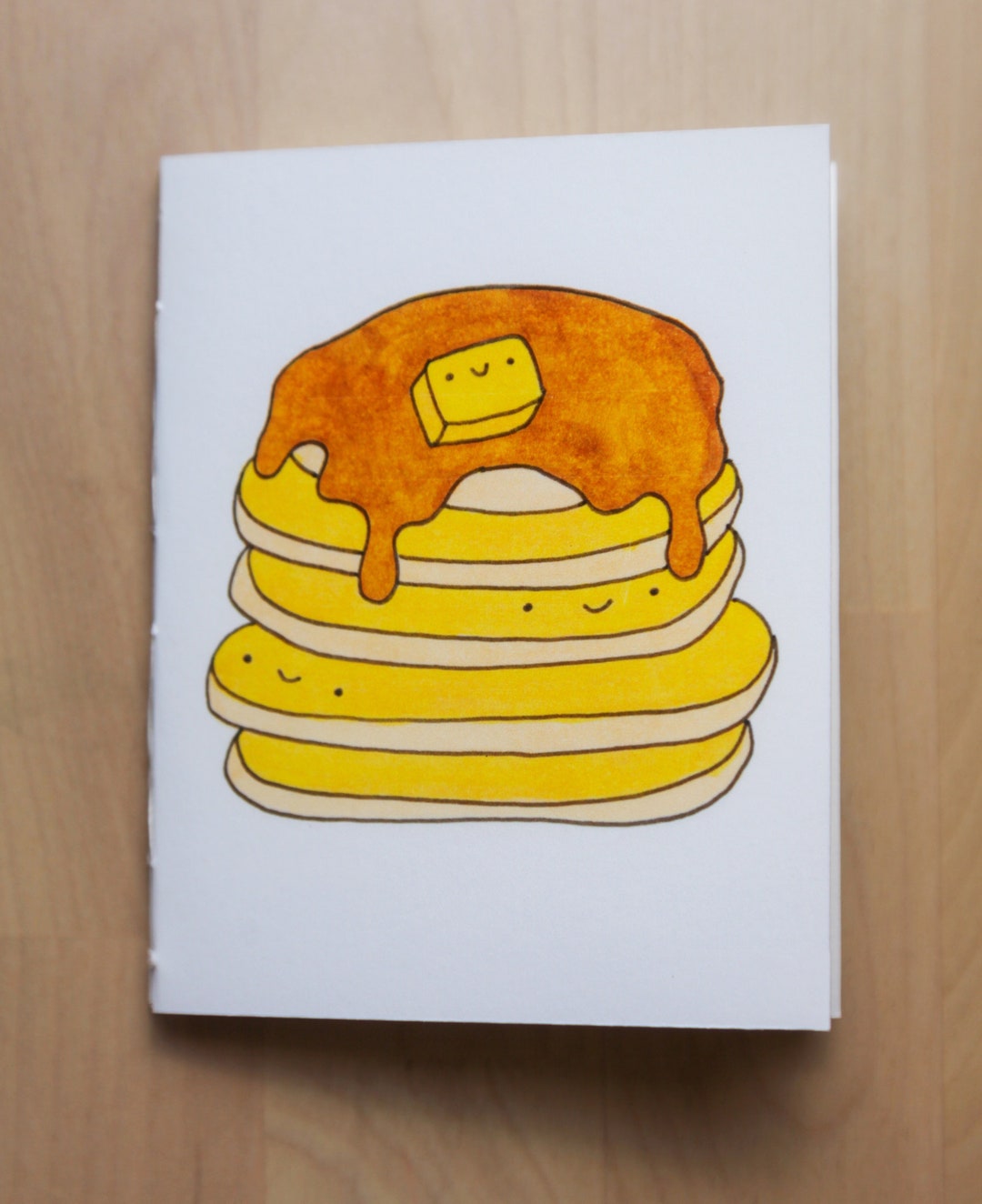 Handmade Mini Blank Book, Pancake Illustration - Etsy